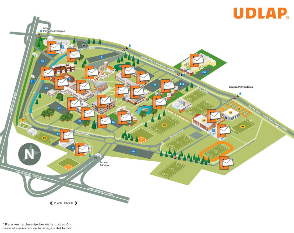 Ubicación de buzones UDLAP